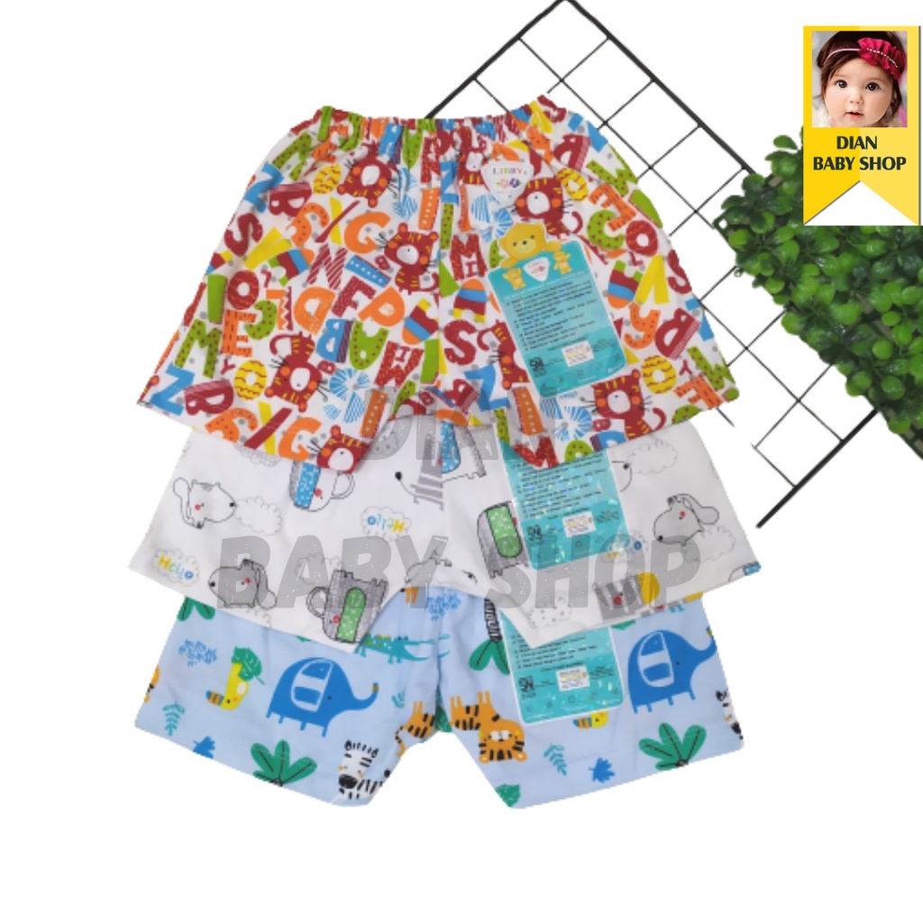 Jual 3Pcs Celana Pendek LIBBY Motif | Celana Segi Empat Fullprint ...