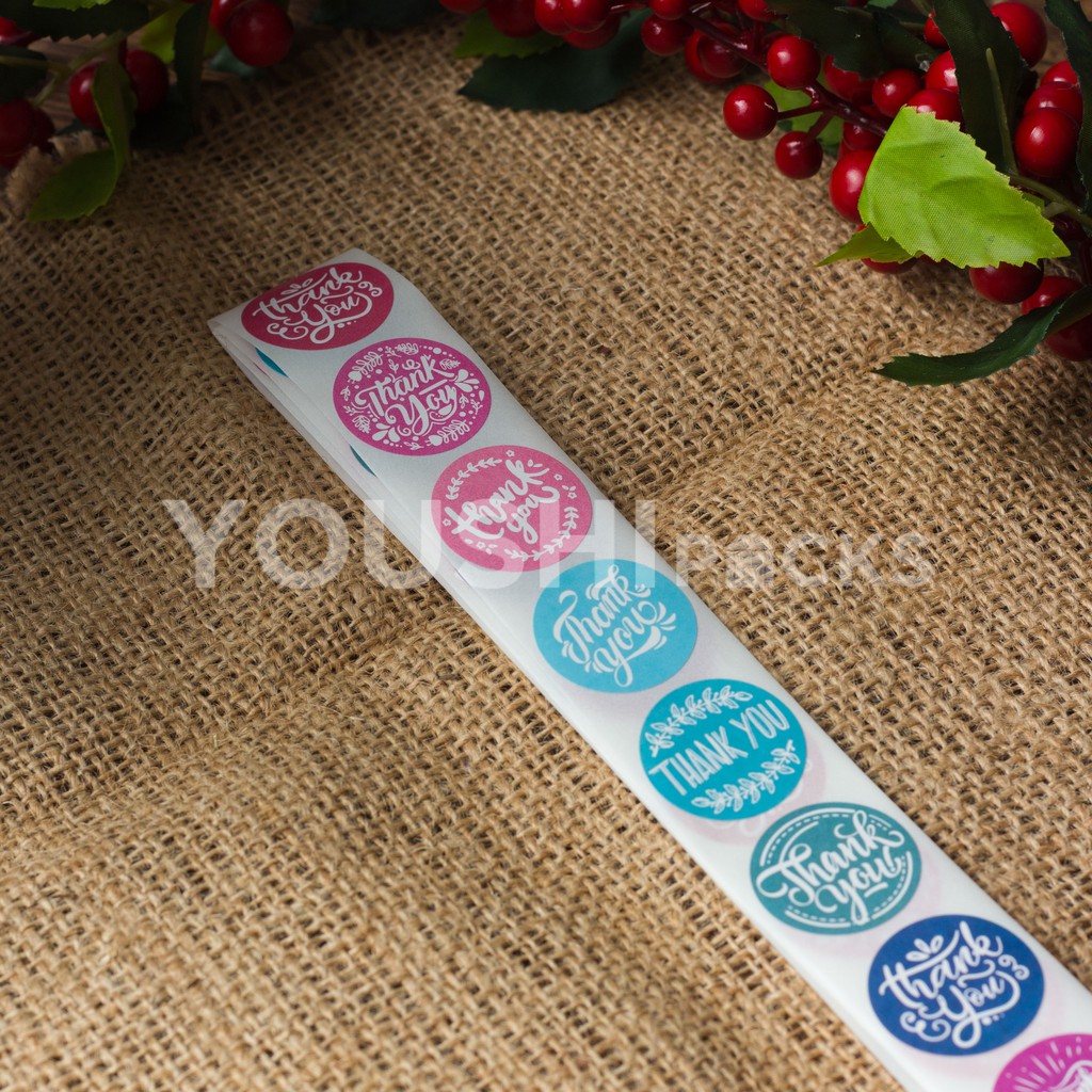 Jual Stiker Thank You/ Sticker Label Kue/ Sticker Amplop/ Sticker ...