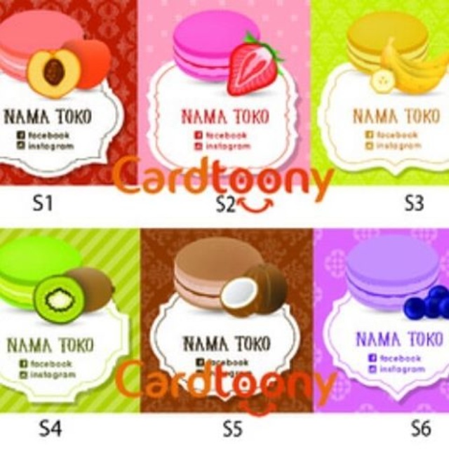 Jual Sticker / stiker label nama toko Kue Macaron / Macaroon | Shopee ...