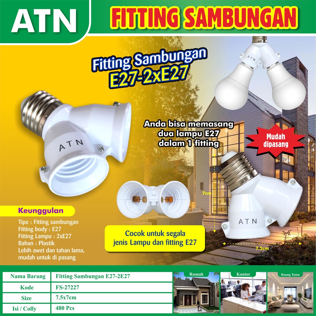 Jual COD-Socket Sambungan Pemanjang Lampu Fitting E27 Bohlam LENGKAP ...