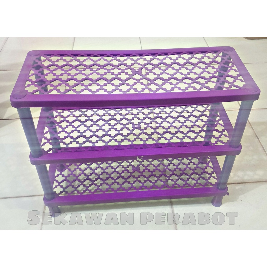 Jual RAK SEPATU SUSUN 3 RAK SENDAL RAK PLASTIK TINGKAT 3 SEMAR | Shopee ...