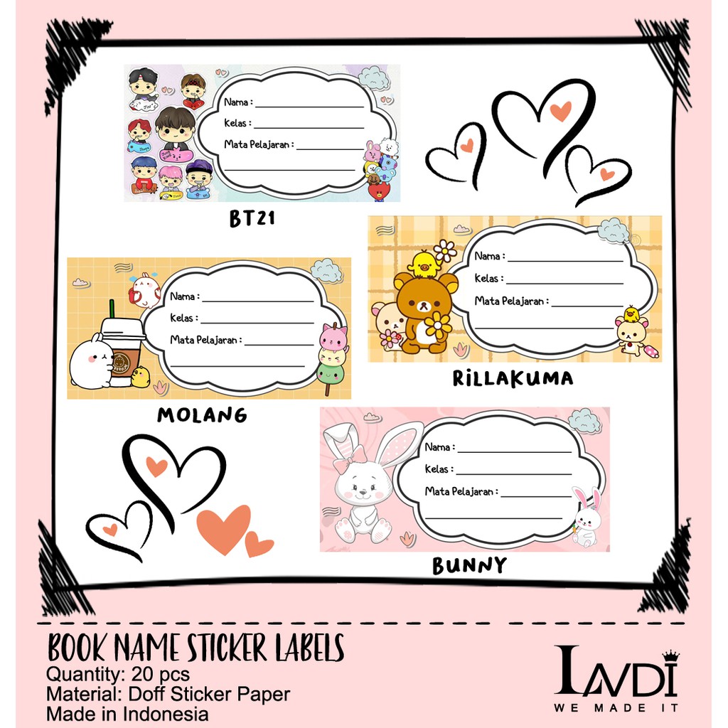 Jual Sticker Buku Pelajaran Lucu / Book Name Sticker Labels | Shopee ...
