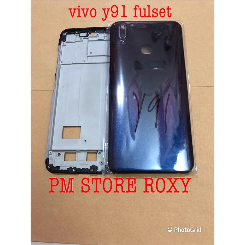 Jual KESING CASING HOUSING FULLSET + FRAME BACKDOOR VIVO Y91 black ORI ...