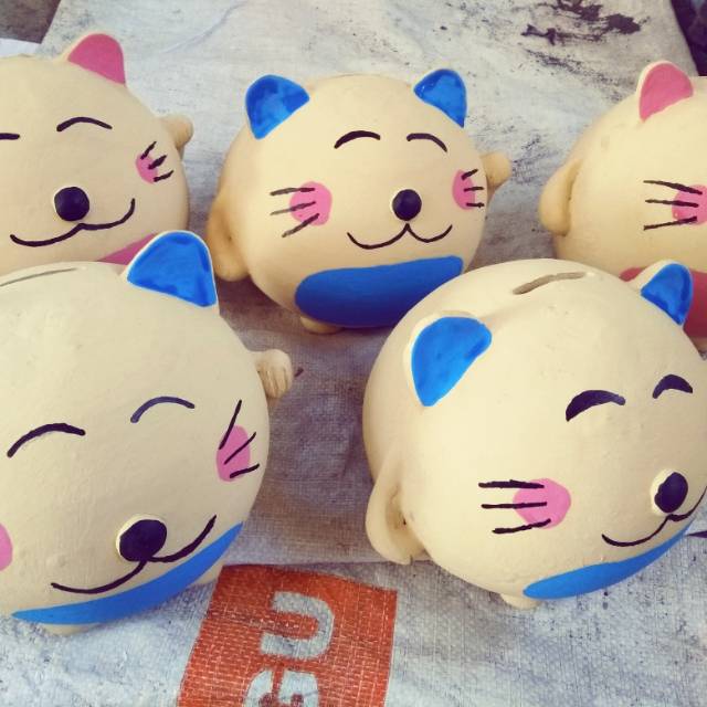 Jual Celengan kucing imut tanah liat | Shopee Indonesia