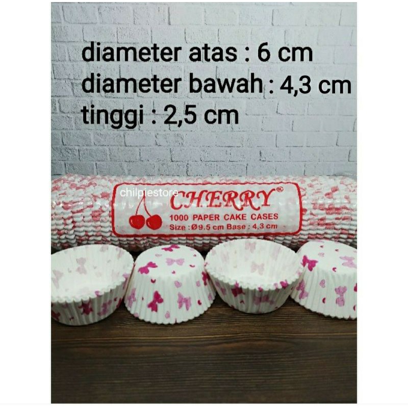 Jual (100 lembar) cup kue 9,5 cm 95 mm 9.5 cm motif / cup bolu kukus ...