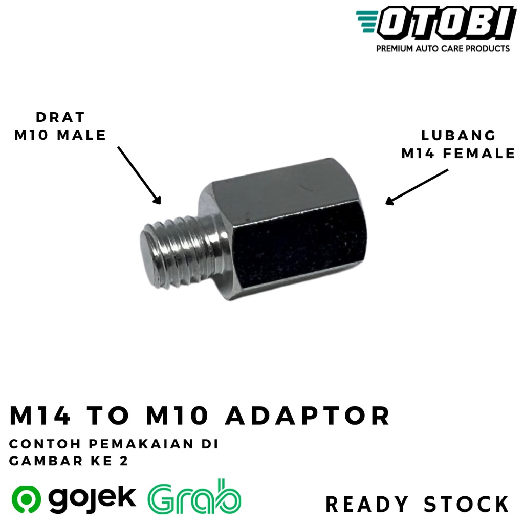 Jual M14 Female to M10 Male Adaptor Penyambung Adapter Besi Baut Drat ...