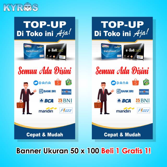 Jual BANNER SPANDUK TOP UP KONTER MURAH BELI 1 GRATIS 1 | Shopee Indonesia