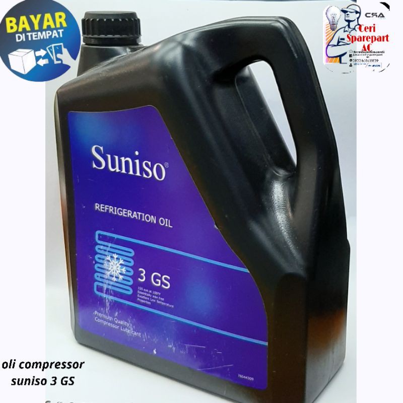 Jual Oli Suniso 3GS oli compressor AC isi 4 liter original | Shopee ...