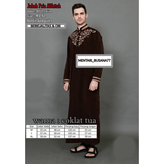 Jual NEW Jubah Pria AL-FATTAH Premium / Gamis Muslim Laki-Laki / Jubah Pria Dewasa & Remaja ...