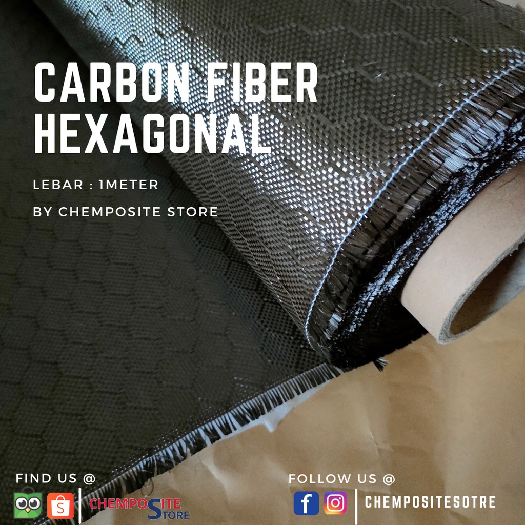 Jual serat carbon kevlar asli - karbon fiber HEXAGONAL 3k 240gsm lebar ...