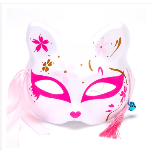 Jual Topeng Anime Jepang Rubah Kitsune Purple Eyes Fox Half Mask ...