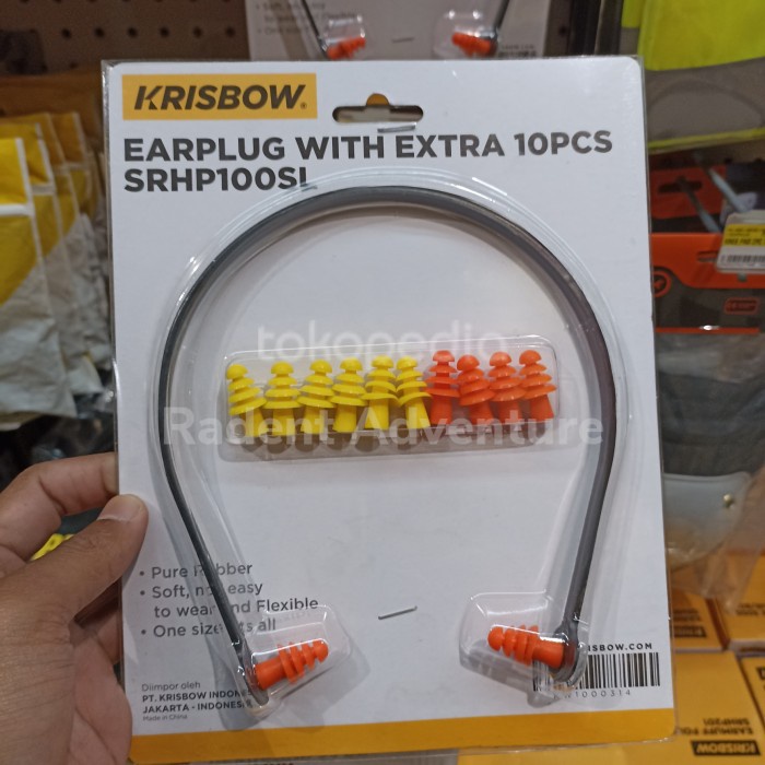 Jual Krisbow Earplug Dengan Extra Karet 10 Pcs KW1000314 EARPLUG EXTRA ...
