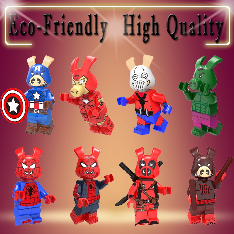 Jual Mainan Lego Building Blocks Super Heroes Ironman pig spiderman ...