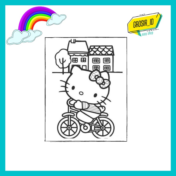 Jual Gambar Sketsa Mewarnai Hello Kitty / Seketsa Lukis / Drawing ...