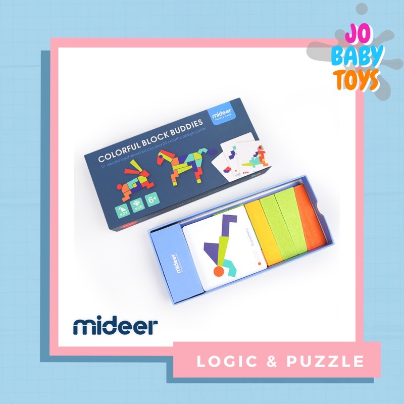 Jual MIDEER COLORFUL BLOCK BUDDIES / WOODEN PUZZLE / TANGRAM | Shopee ...