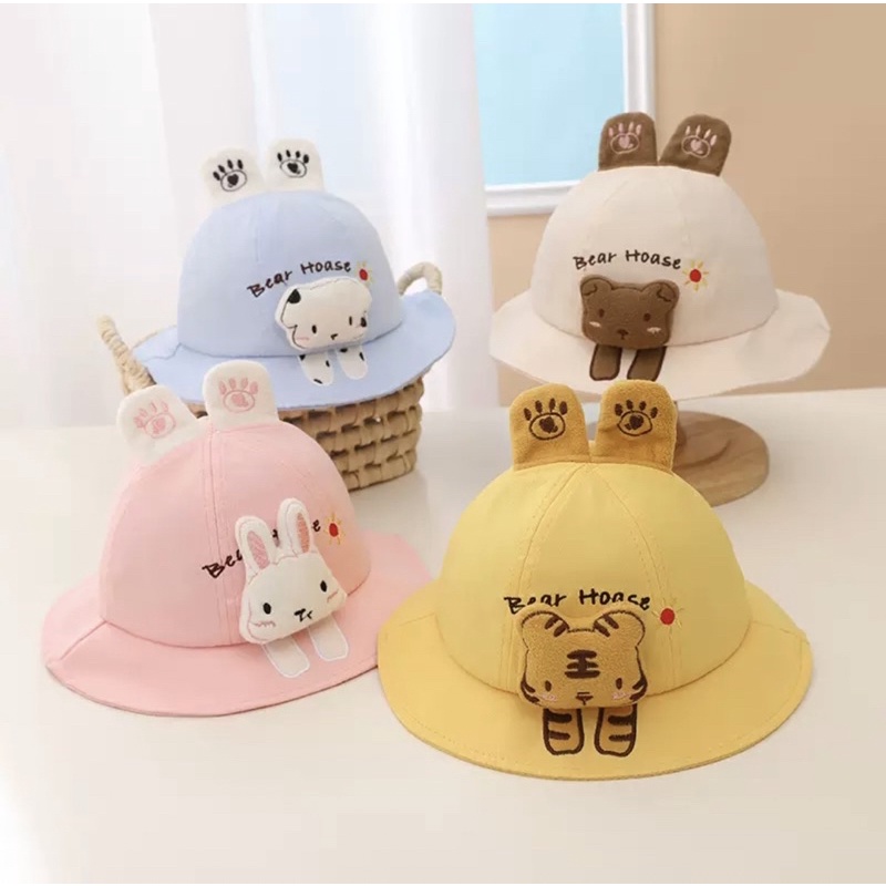 Jual 10-24 bulan Topi Bucket Anak Bayi Balita Unisex Model Boneka Bear ...