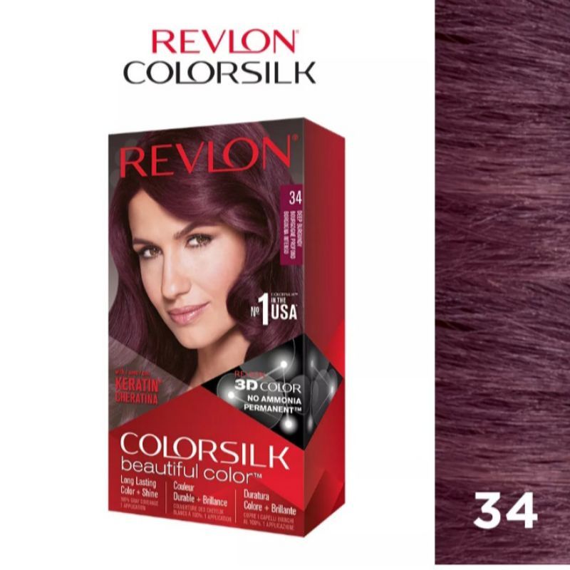 Jual REVLON Colorsilk Hair Color - 34 Deep Burgundy | Shopee Indonesia