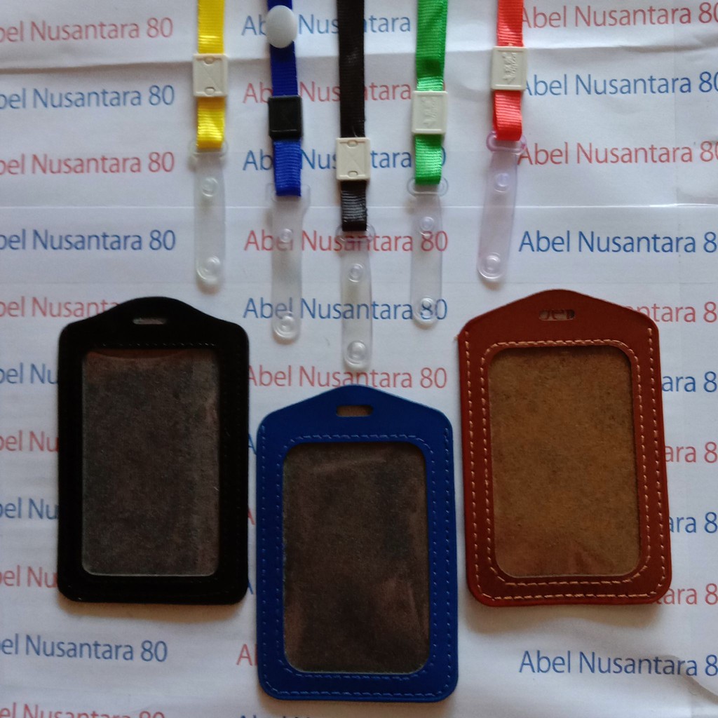 Jual Paket Casing ID Card Kulit Diri dengan Tali Impor Kait Karet 1cm ...
