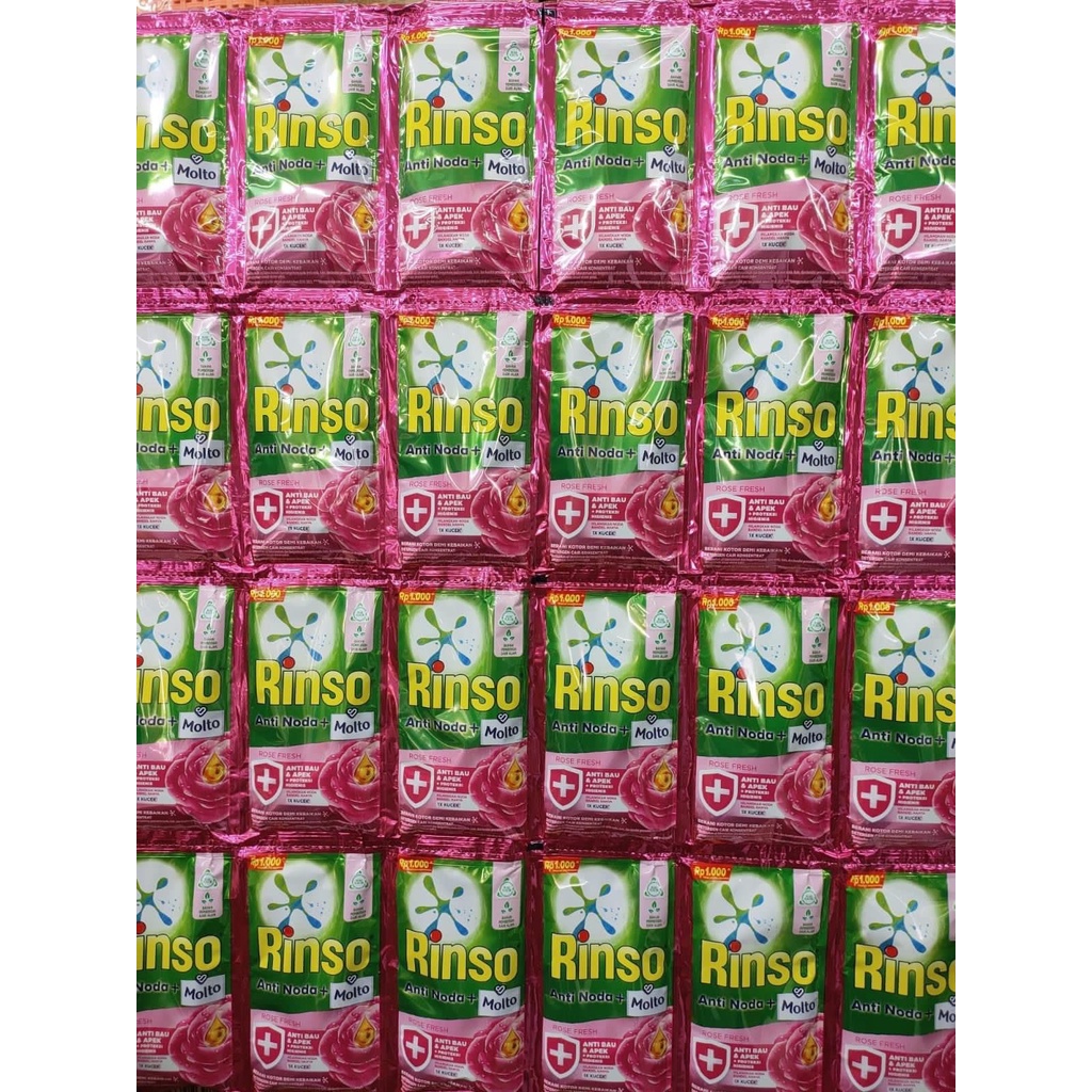 Jual Rinso Cair Anti Noda+Molto Kemasan Renceng Isi 18 Sachet /Rinso ...
