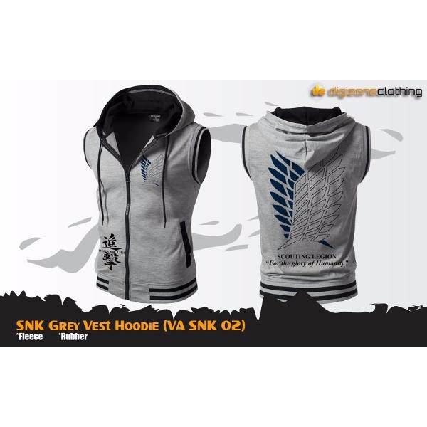 Jual Jual Rompi Anime Attack On Titan Snk Grey Vest Hoodie (Va Snk 02 ...
