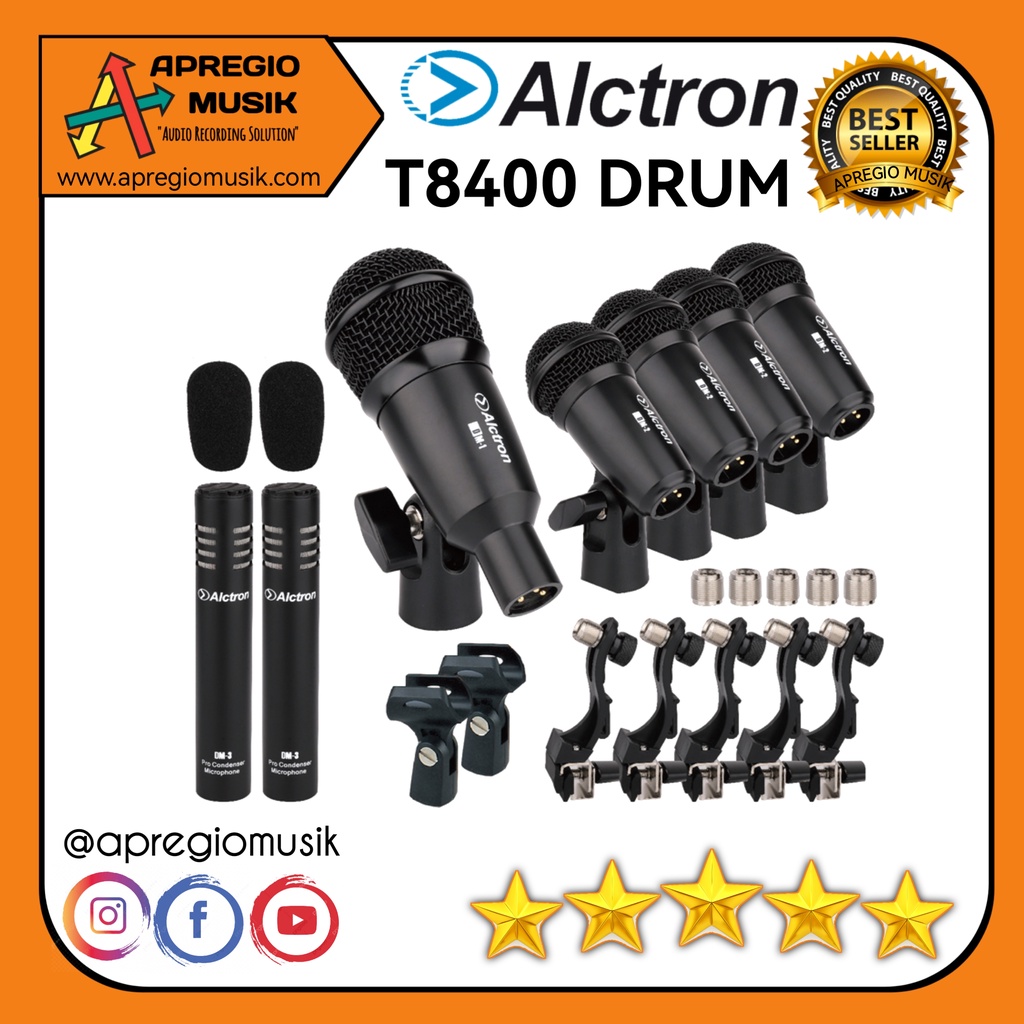 Jual Alctron T8400 Set Microphone Drum Kit 7 Mic | Shopee Indonesia