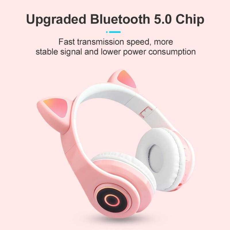 Jual Bluetooth Headset Headphone Telinga Kucing Cute Cat Ear - Pink ...