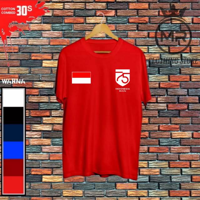 Jual KAOS LOGO HUT RI KE 75 KAOS 17 AGUSTUS INDONESIA MAJU | Shopee Indonesia