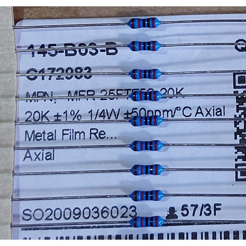 Jual Resistor 20K Ohm 1/4 W Metal film YAGEO | Shopee Indonesia