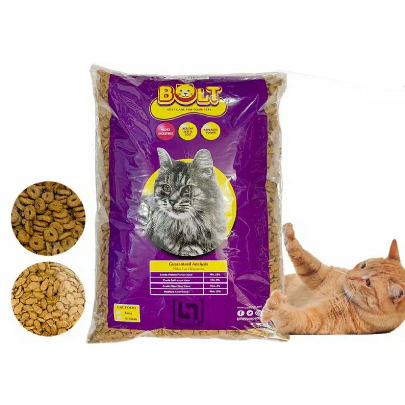 Jual BOLT CAT FOOD Rasa Tuna Makanan Untuk Semua Jenis Kucing 800gr ...