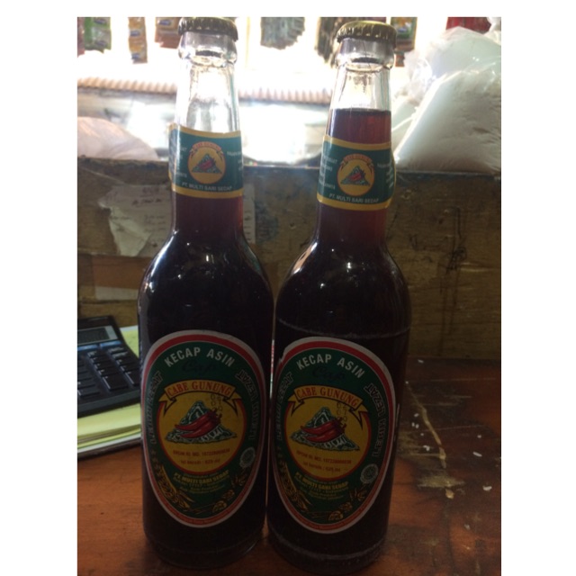 Jual Kecap Asin merk cabe Gunung kemasan botol kaca 625ml | Shopee ...