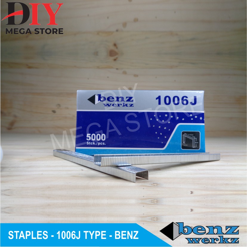 Jual Isi stapler 1006J benz werkz staples tembak angin 5000 pcs isi ...