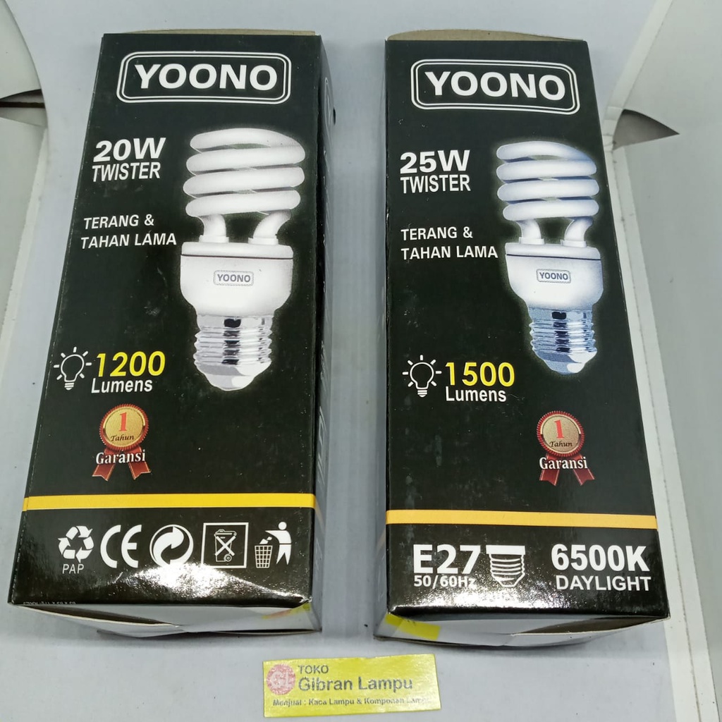 Jual Lampu Hemat Energi (LHE) Yoono Twister - Bohlam Lampu Ulir Spiral ...
