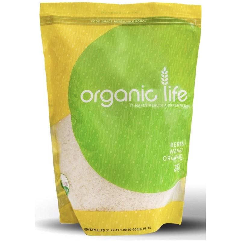 Jual Beras Pandan Wangi Organik Organic Life 2 KG | Shopee Indonesia