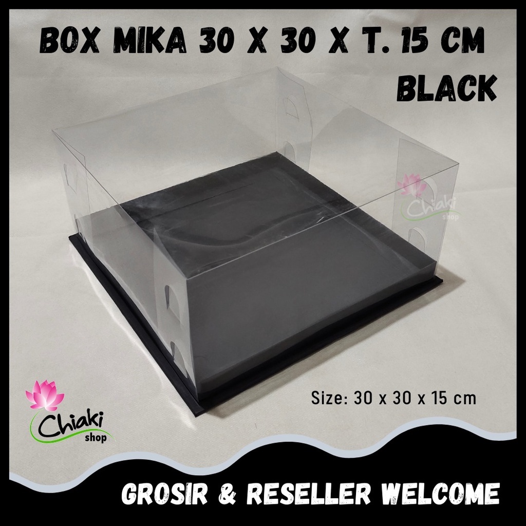 Jual BLACK Box Mika Uk 30 x 30 x T. 15 cm Cake Pudding Tart Dus Hitam ...