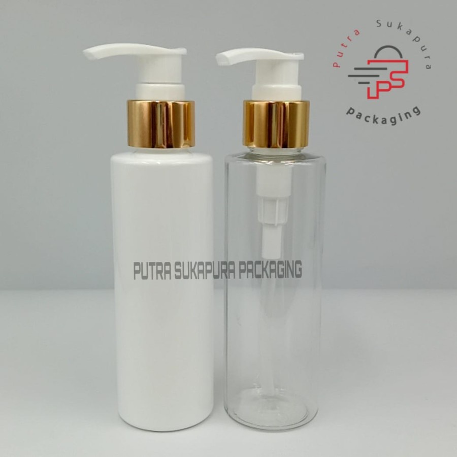 Jual Botol pump 150ml tutup pump alumunium / Botol sabun cair tutup pump / Botol lotion pump ...