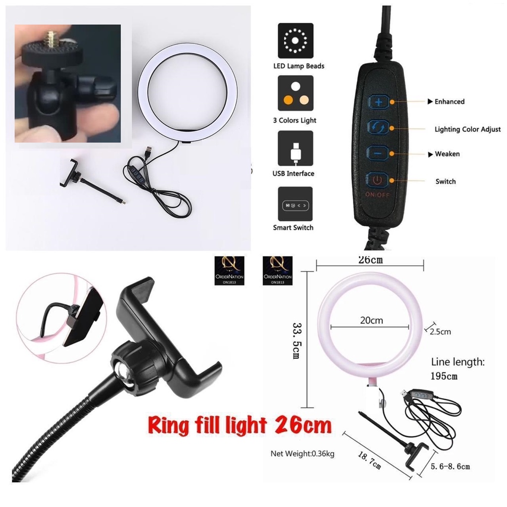 Jual RING LIGHT LED Make Up Vlog RingLight Lampu Ringlight | Shopee ...