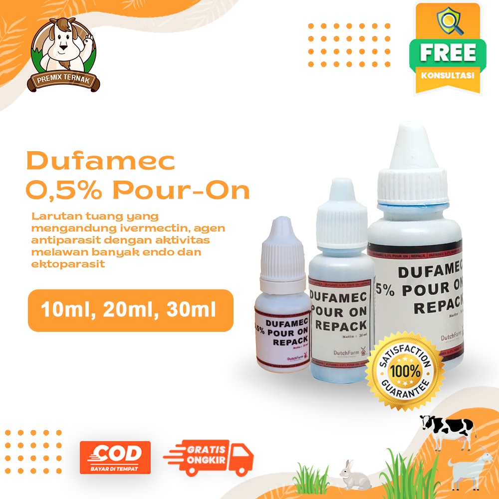 Jual DUFAMEC POUR ON 30ML, obat cacing tetes, obat kutu, obat parasit ...
