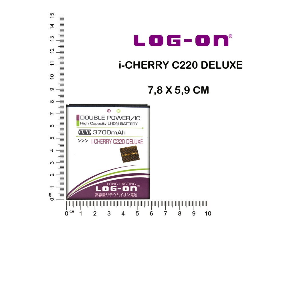 Jual BATERAI DOUBLE POWER LOG ON I-CHERRY C220 DELUXE ( 3700 MAH ) | Shopee Indonesia