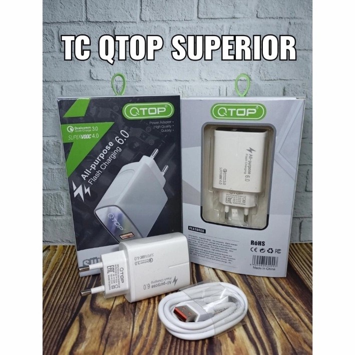 Jual Casan Charger Qtop Original Superior Quick Charger 3.1A Super VOOC ...