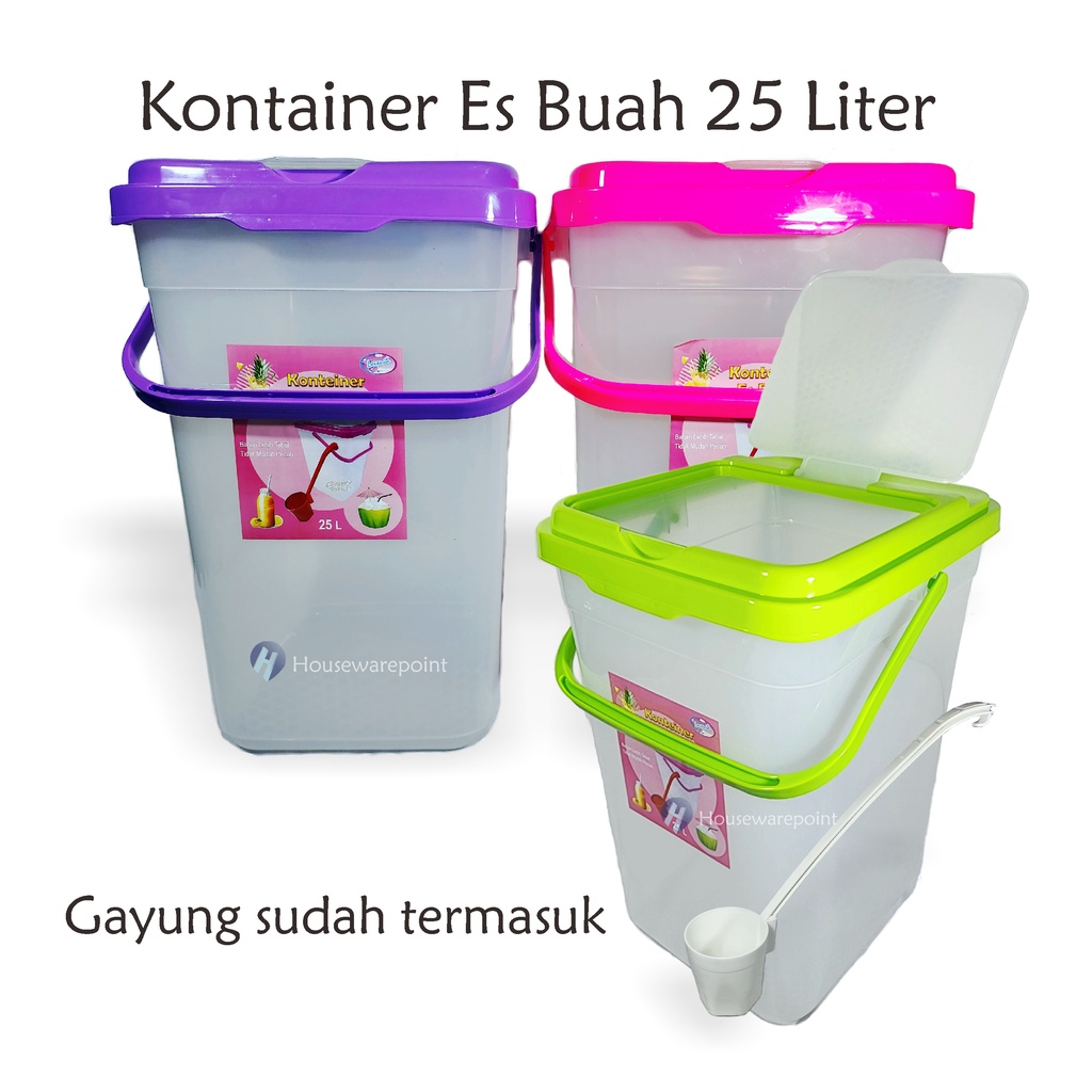 Jual 1 set Toples plastik 25 liter / Tempat jualan es buah / Kotak ...