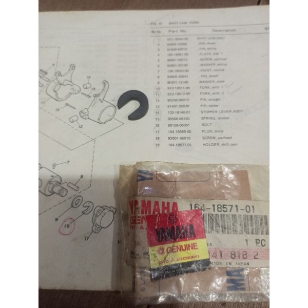 Jual holder shift cam yamaha l2sn l2 super yB100 ori NOS | Shopee Indonesia