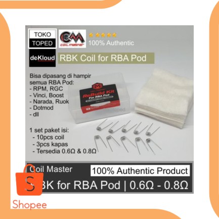 Jual Coil Master RBK for RBA 0.6 - 0.8 ohm - rpm rgc vincix narada ruok ...