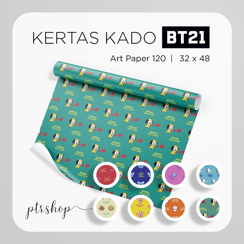 Jual KERTAS KADO CUSTOM GIFT WRAP PAPER BT21 EDITION | Shopee Indonesia