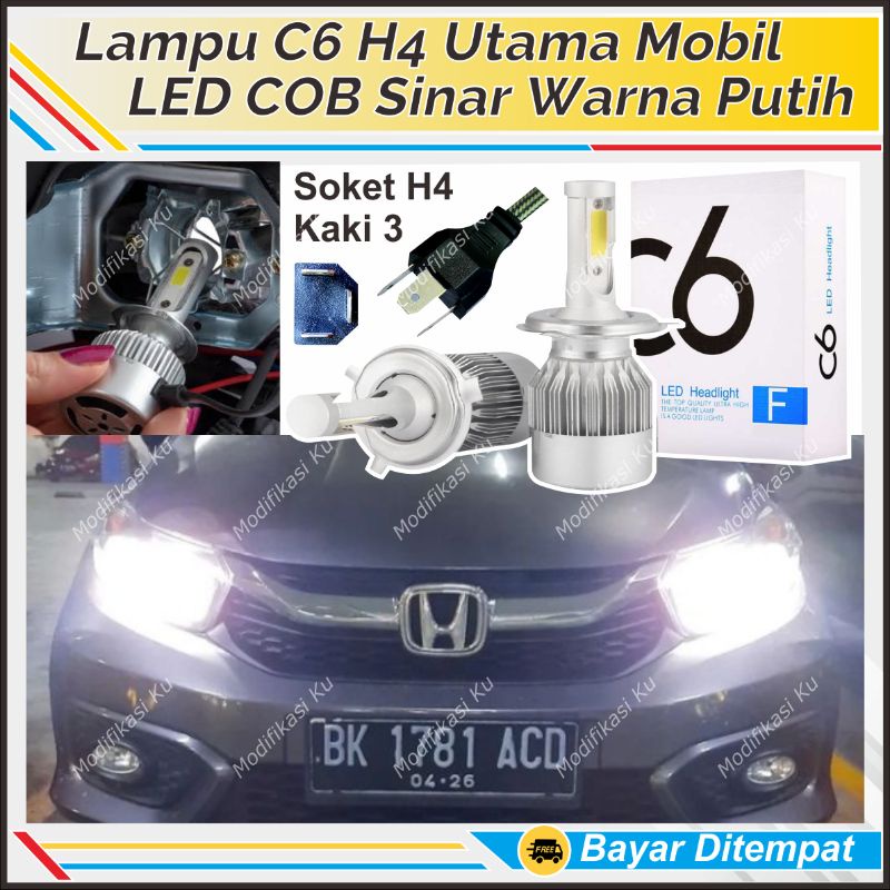 Jual LAMPU MOBIL C6 H4 C6H4 COB 2 SINAR PUTIH HEMAT DAYA: HONDA BRIO MOBILIO JAZZ CITY FREED ...