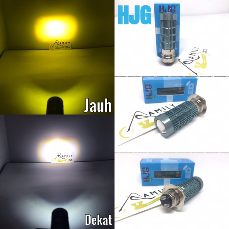 Jual LAMPU UTAMA/ BOHLAM LED H6 D2 LASER HJG AC/DC APLIKASI MOTOR MATIC ...