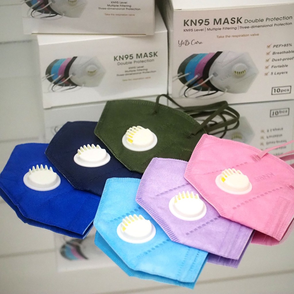 Jual Masker KN95 1 BOX ISI 10 N95 Black Hitam Abu KF94 Duckbill Korea Warna Anak Dewasa Medis ...