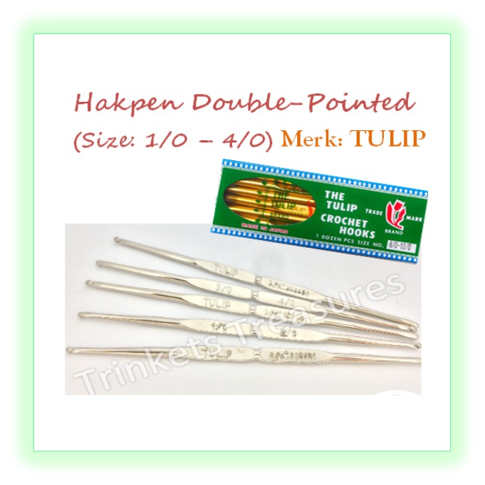 Jual Hakpen Tulip Silver double pointed – hakken Jarum Rajut Crochet ...