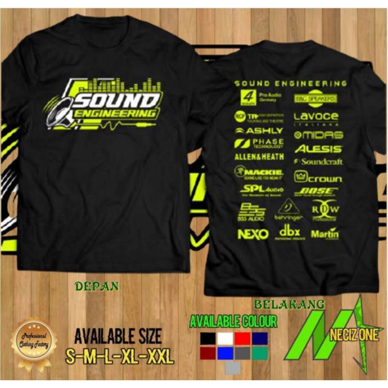 Jual KAOS SOUND ENGINEERING SABLON DEPAN BELAKANG KAOS TUKANG SOUND ...