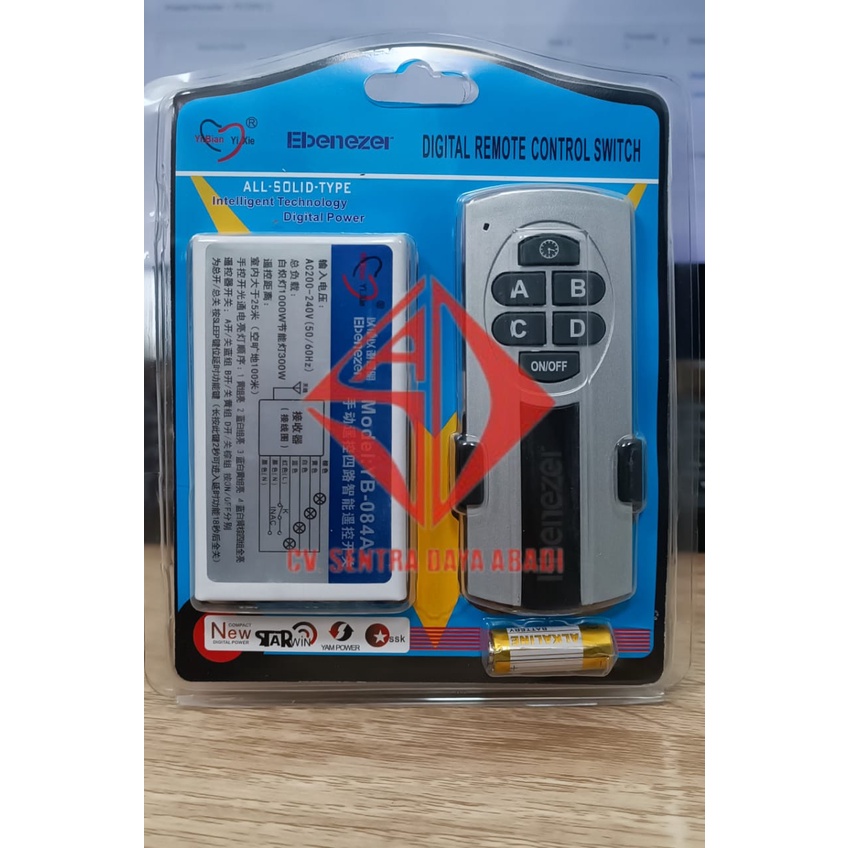 Jual HQ - Saklar Remote 4x 1000w Wireless Switch AC 220v 4 Channel RF ...