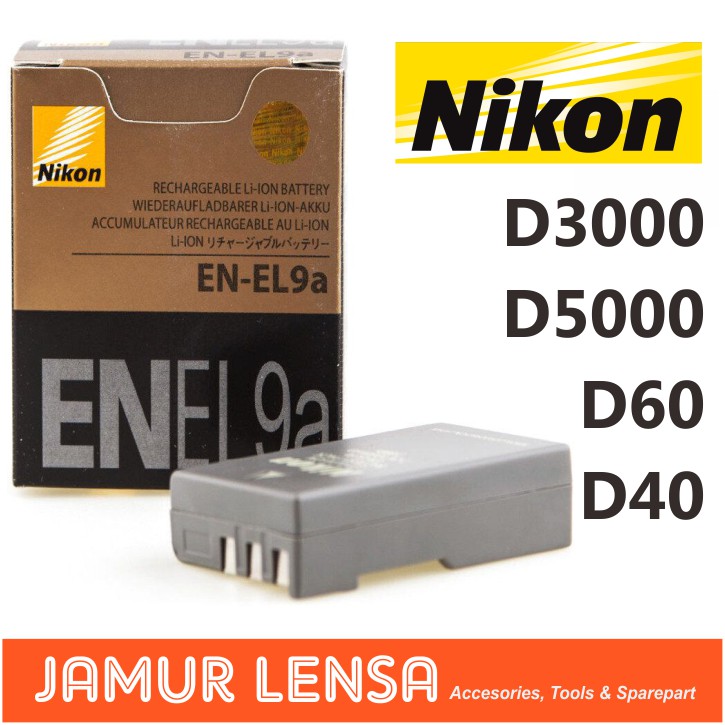 Jual Baterai Nikon D5000 D3000 D40 D40x D60 Batre batere EN-EL9a ...